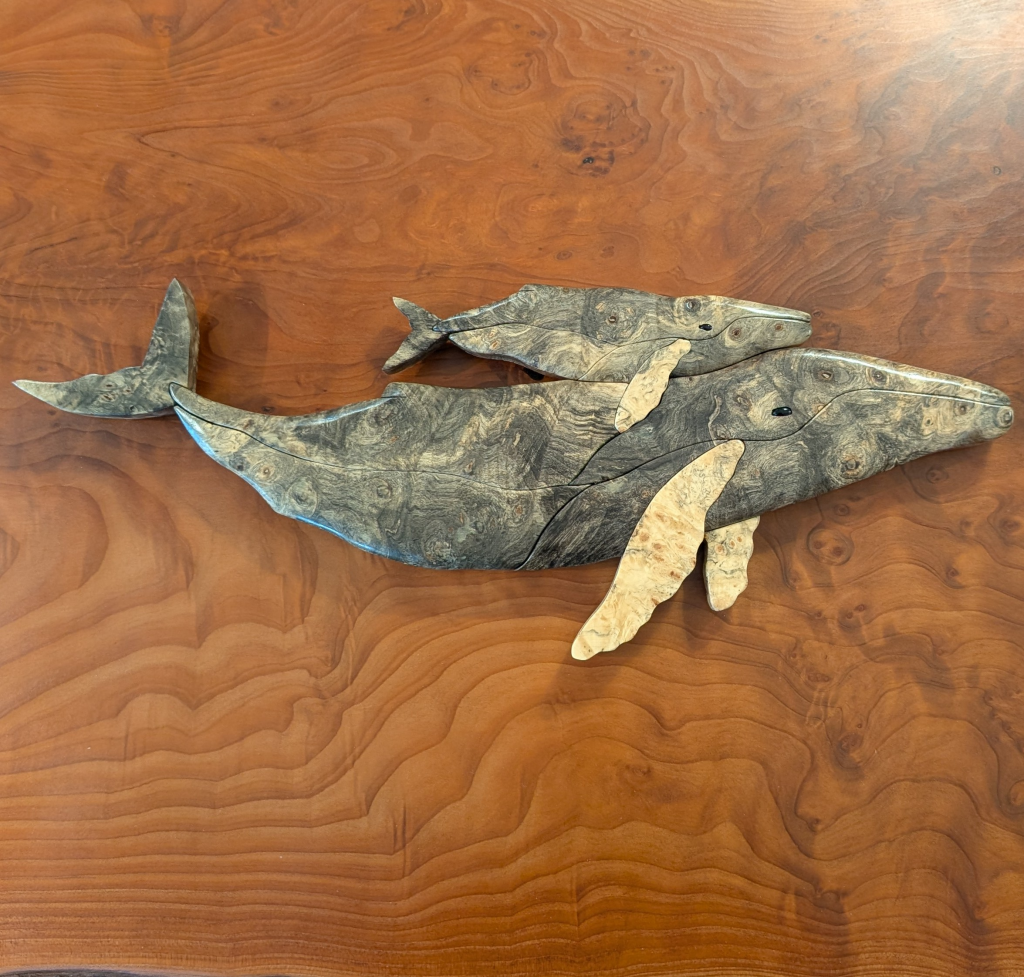 "Humpback Whale and Calf" Intarsia - Forest Gems Gallery